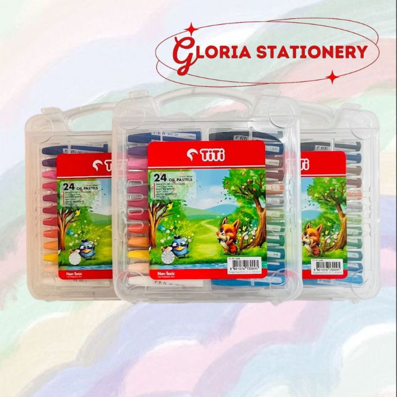 Jual TITI Oil Pastels 24 colours/Crayon 24 warna TITI | Shopee Indonesia