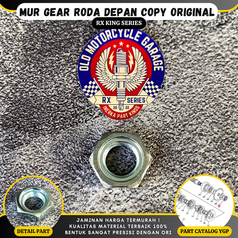 Jual Nut Mur Gear Gir Gigi Roda Depan Motor Yamaha RX King RXK RXS YZ ...