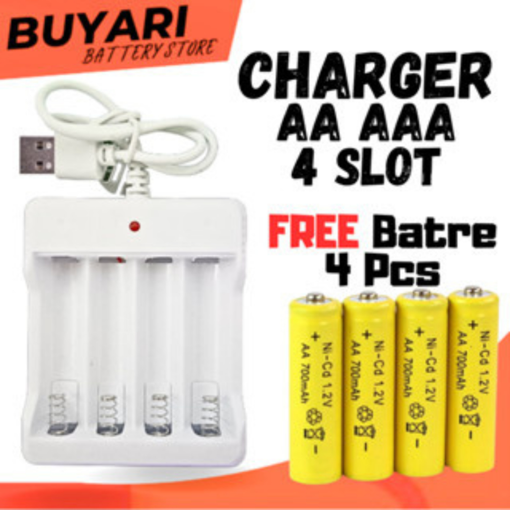 Jual BONUS BATERAI! Charger Batre AA AAA 3 Slot Charger AA AAA Mobil ...
