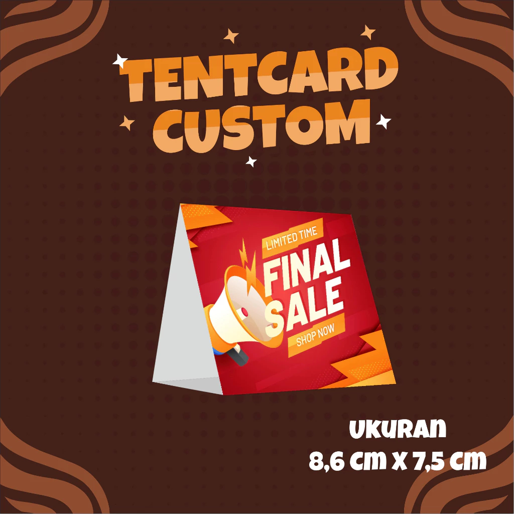 Jual Cetak Tent Card - Table Menu Custom - Ukuran 8,6 x 7,5 CM | Shopee ...