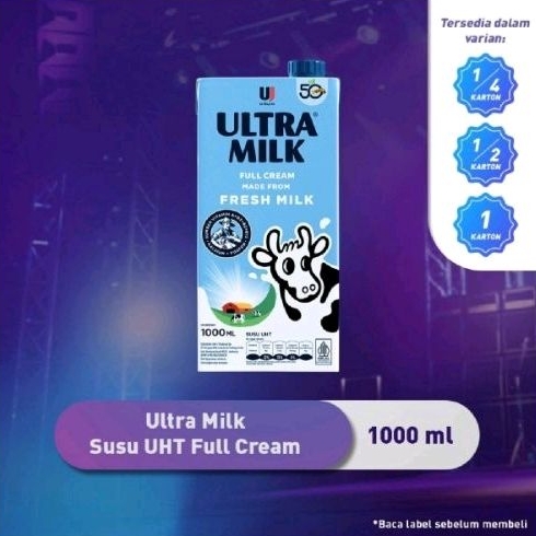 Jual UHT ULTRA MILK COKELAT & PLAIN 1 LITER - SUSU UHT PLAIN & COKELAT ...