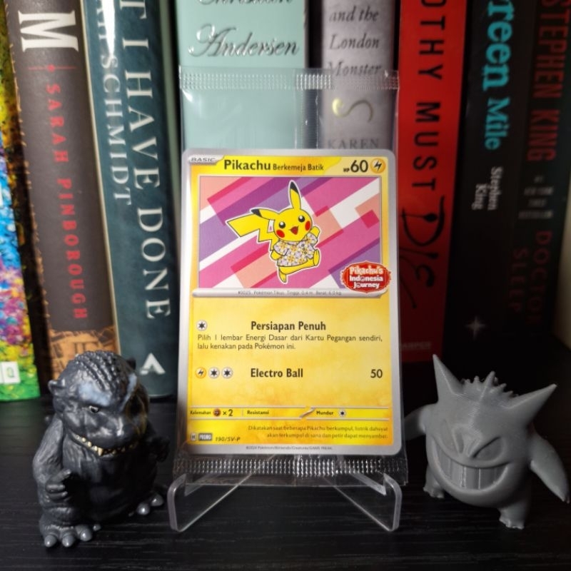 Jual Pikachu berkemeja batik (kemeja pink) - Pokemon promo card Indonesia Journey limited ...