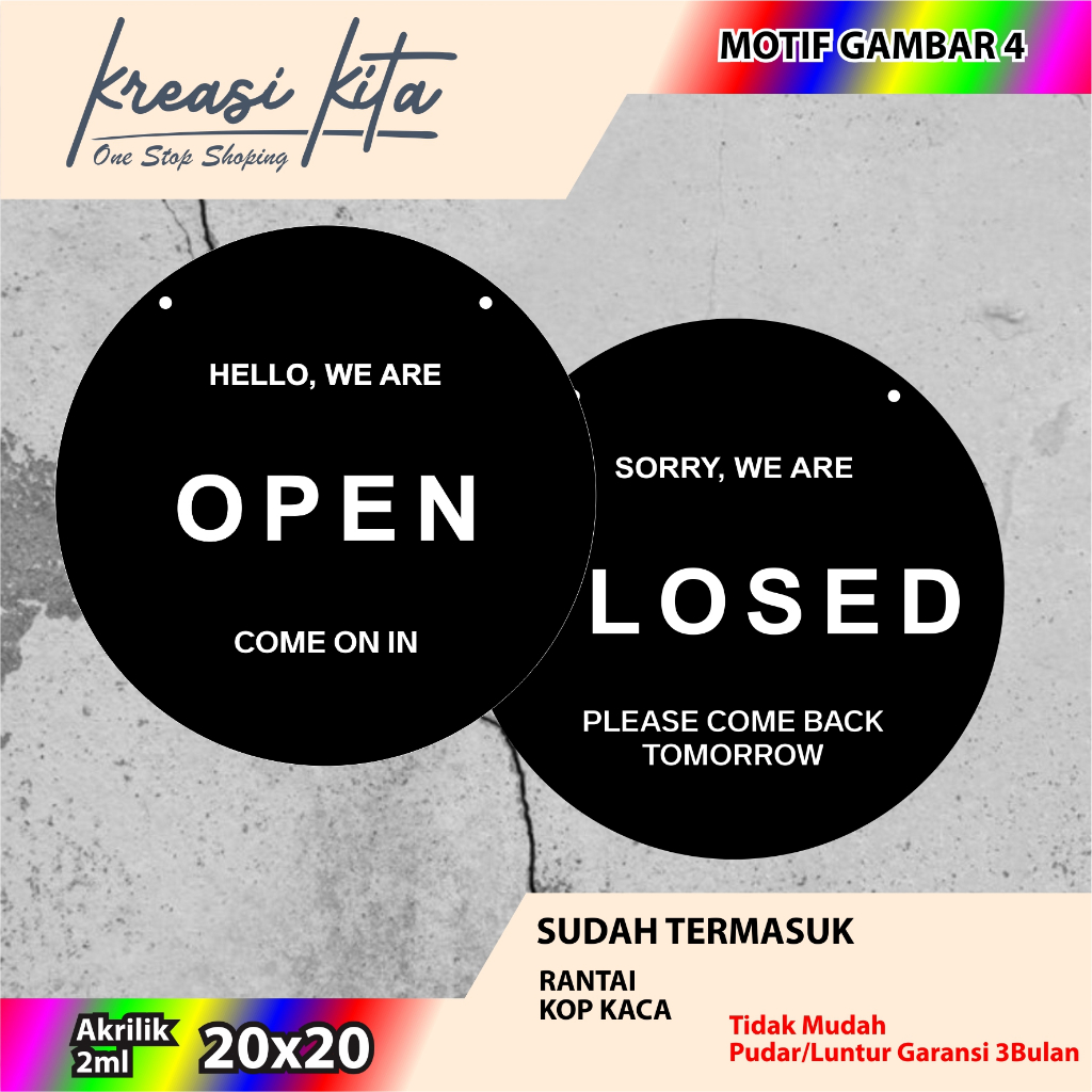 Jual AKRILIK OPEN CLOSE BULAK BALIK BULAT TIPE 4 ACRILYC CUSTOM ...