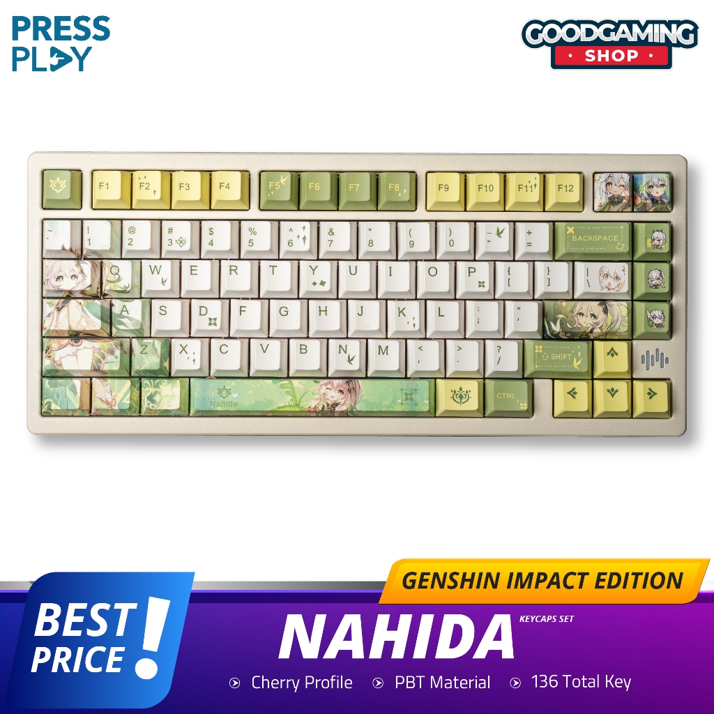 Jual Press Play Nahida Genshin Impact Keycaps Pbt Cherry Profile ...