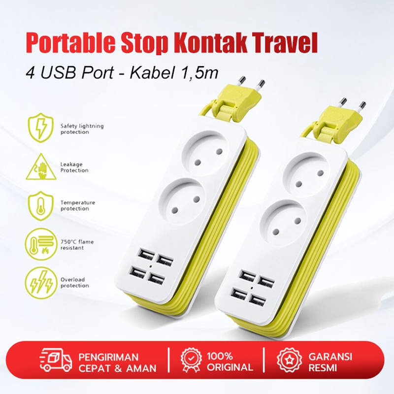 Jual Portable Stop Kontak Traveling Travel - 2/3 Colokan Lubang Socket ...
