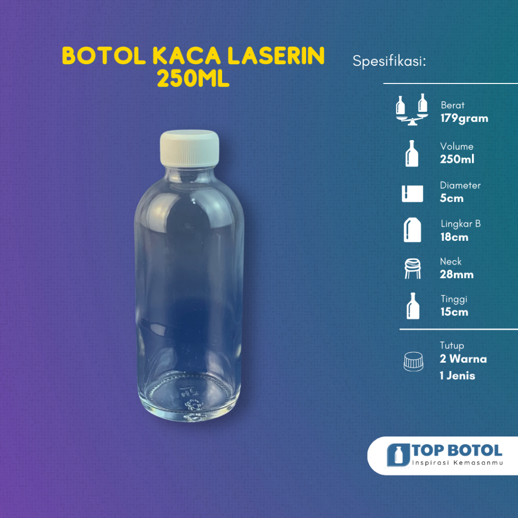 Jual (Paket 24pcs) Botol kaca bening 200ml /Jus /Madu Botol Kaca 250ml ...