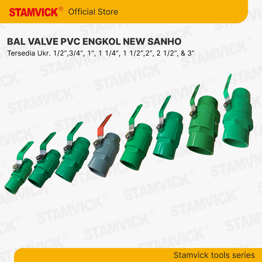 Jual Ball Valve / Stop Kran Pvc New Sanho Gagang Stainless ( Besi ...