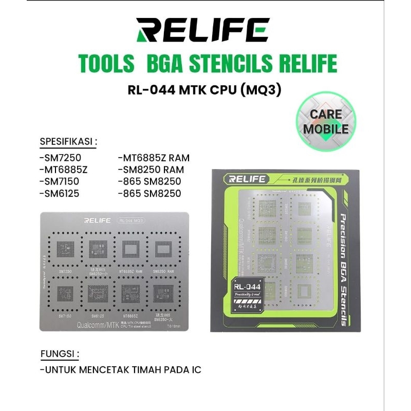 Jual TOOLS BGA STENCILS RELIFE RL-044 MTK CPU / MQ3 | Shopee Indonesia