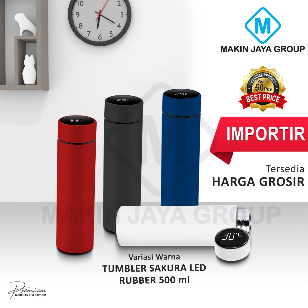Jual TERMOS LED DOFT SMART LED KARET tumbler sakura ruber / RUBBER ...