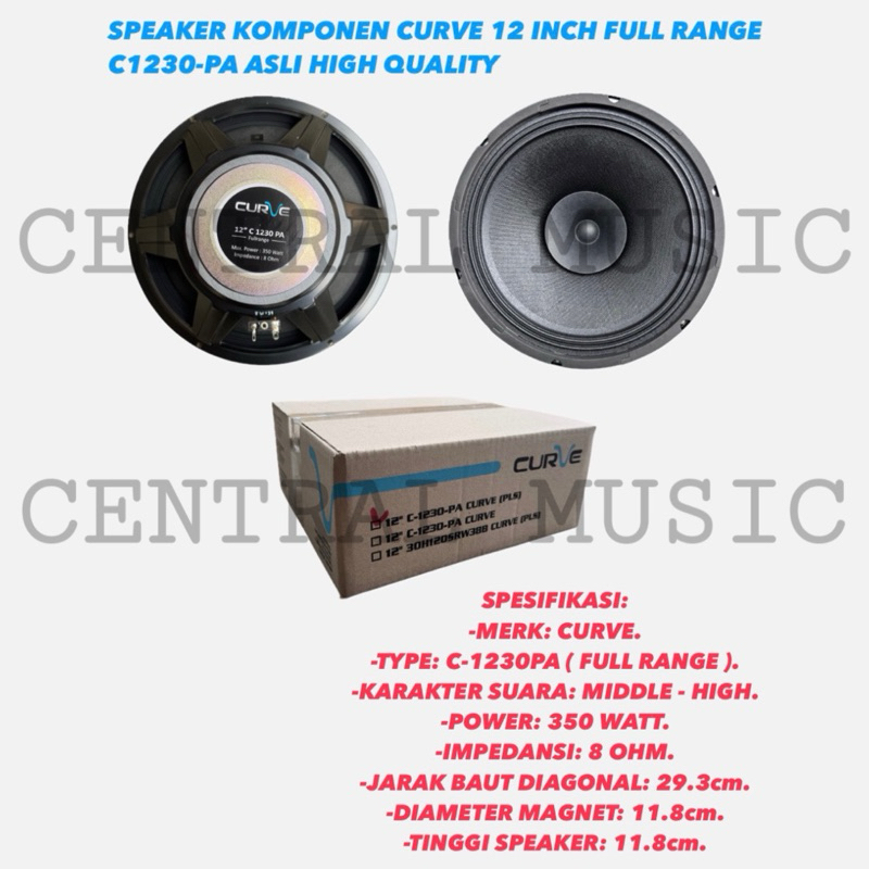 Jual SPEAKER KOMPONEN CURVE 12 INCH FULL RANGE C1230-PA ASLI HIGH ...