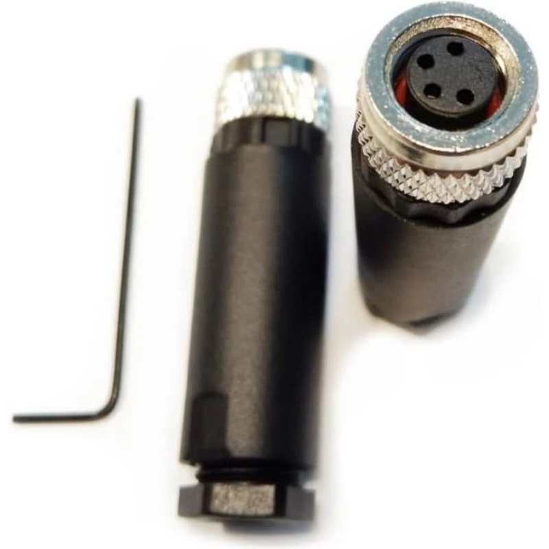 Jual m8 Connector 4 Pin Female Plig Straight Plastic Shell Screw ...