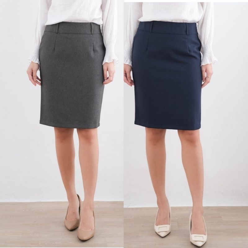 Jual rok kerja pendek span selutut bahan formal kantor rok pendek rok ...