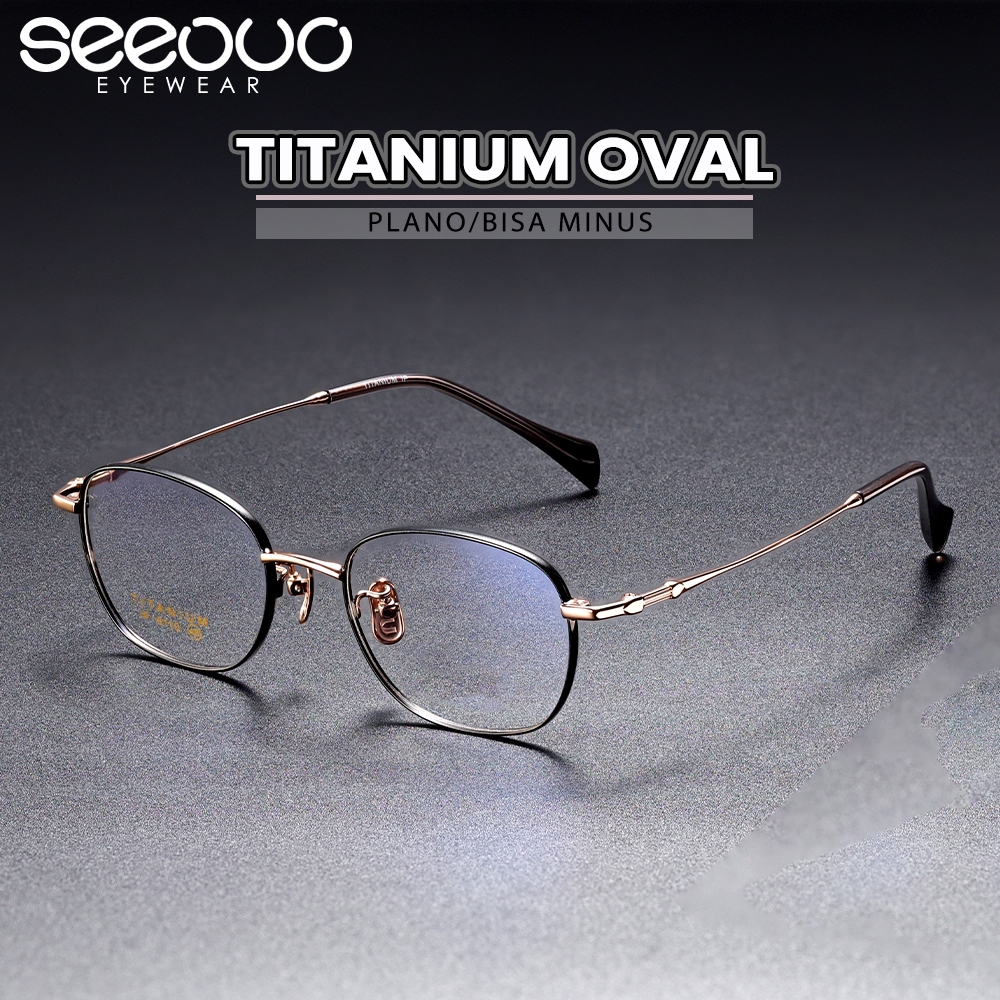 Jual Seeouo Frame Kacamata Bentuk Oval Simple Bisa Minus Antiradiasi Blueray Photocromic Bahan ...