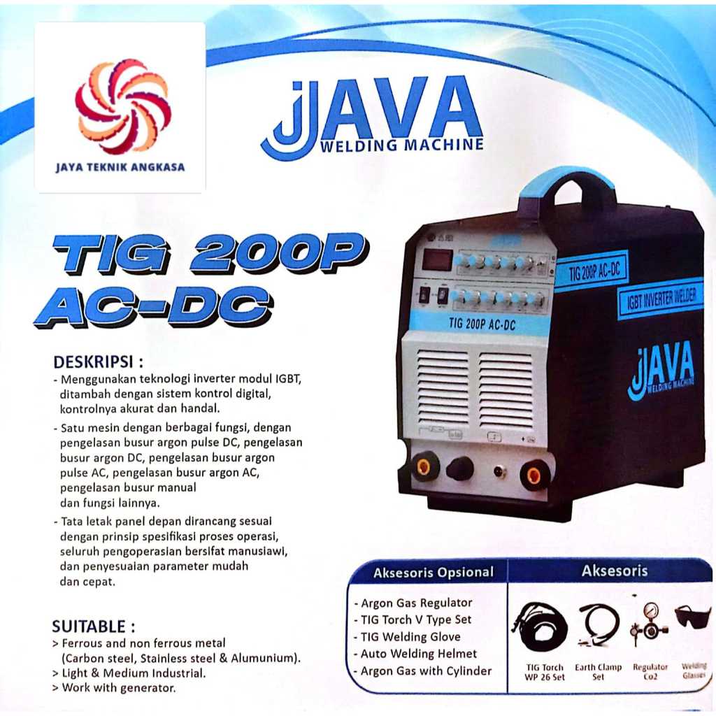 Jual MESIN LAS TIG 200P AC-DC JAVA WELDING PERLENGKAPAN LAS | Shopee ...