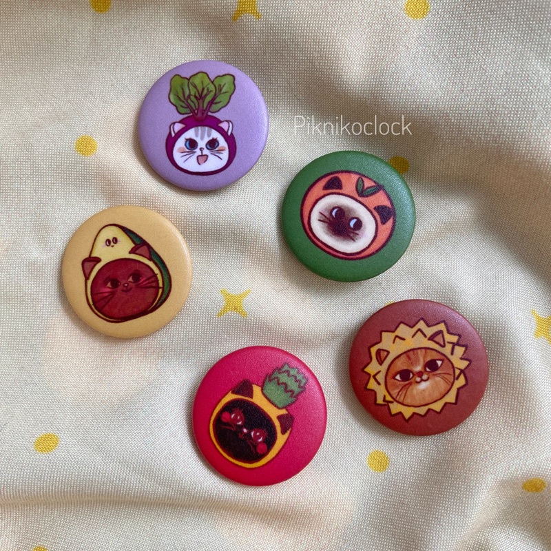 Jual Cat fruit Button Pin Kucing Buah-Buahan 2 cm | Shopee Indonesia