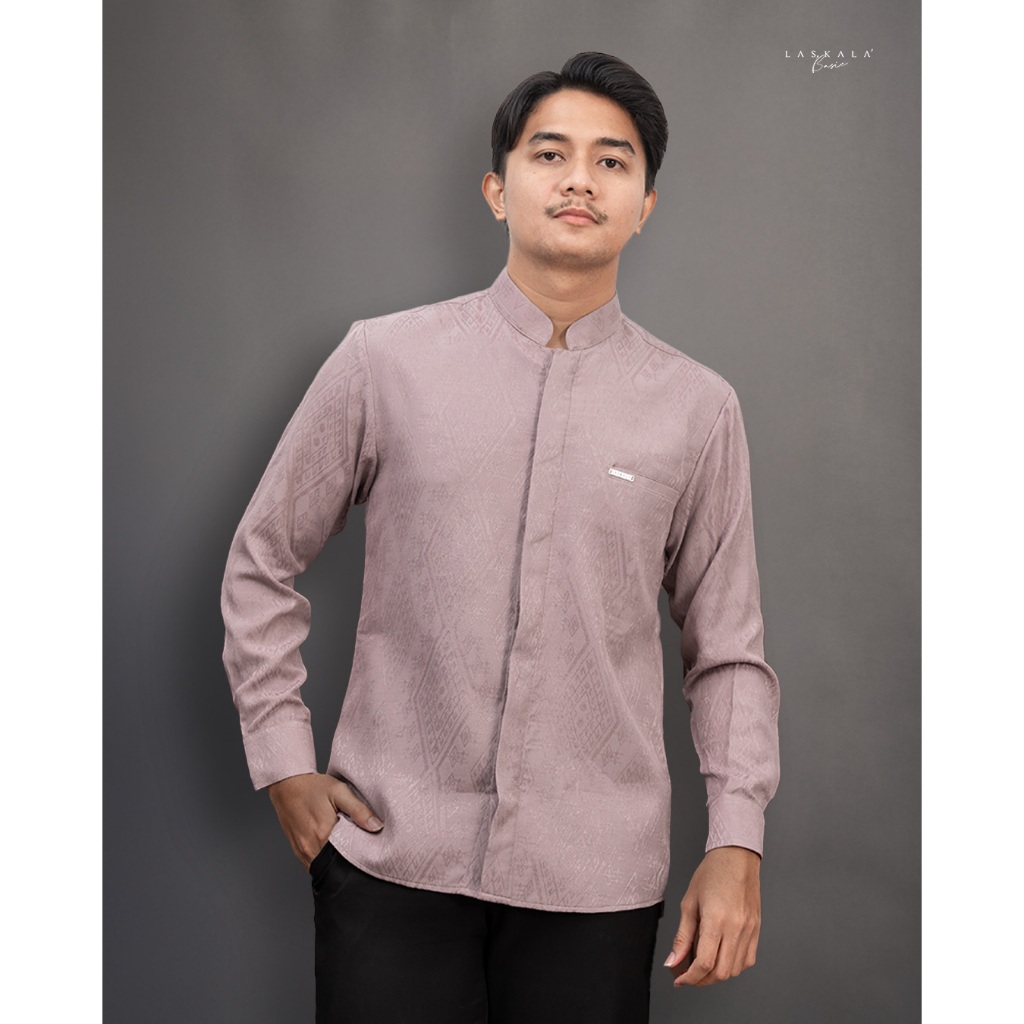 Jual Laskala Basic Hassan Kemeja Koko Muslim Premium Slimfit Lengan ...