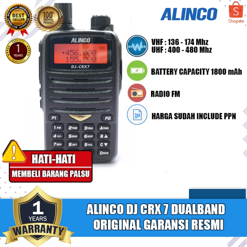 Jual ALINCO Dj Crx7 Crx 7 Crx-7 Dualband HT Alinco Crx7 Radio Fm Original Garansi | Shopee Indonesia