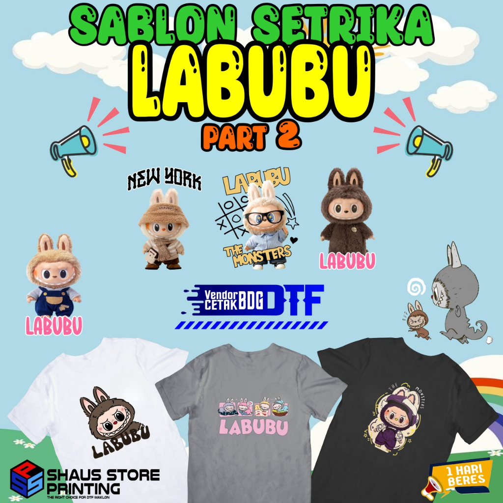 Jual SABLON SETRIKA baru TEMA LABUBU PART 2 (STICKER ONLY) | Shopee ...