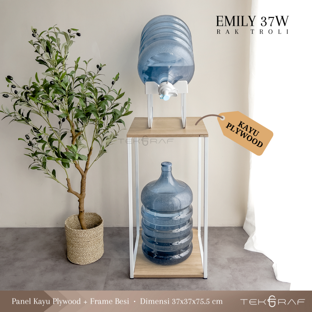 Jual Rak Galon Meja Dispenser Troli Susun Dapur Dorong Beroda Kayu Kaki ...