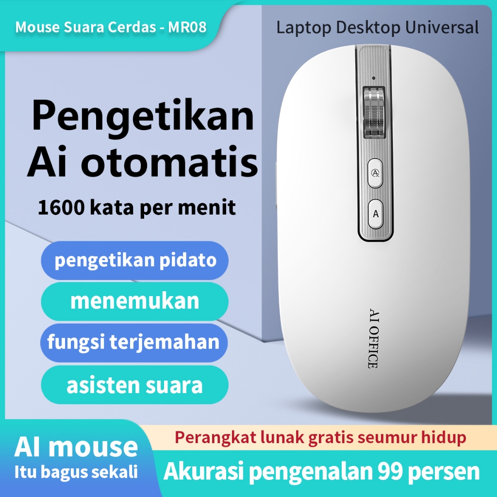 Jual RULINK MR08 Mouse AI Cerdas Pengenal Suara Wireless and bluetooth ...
