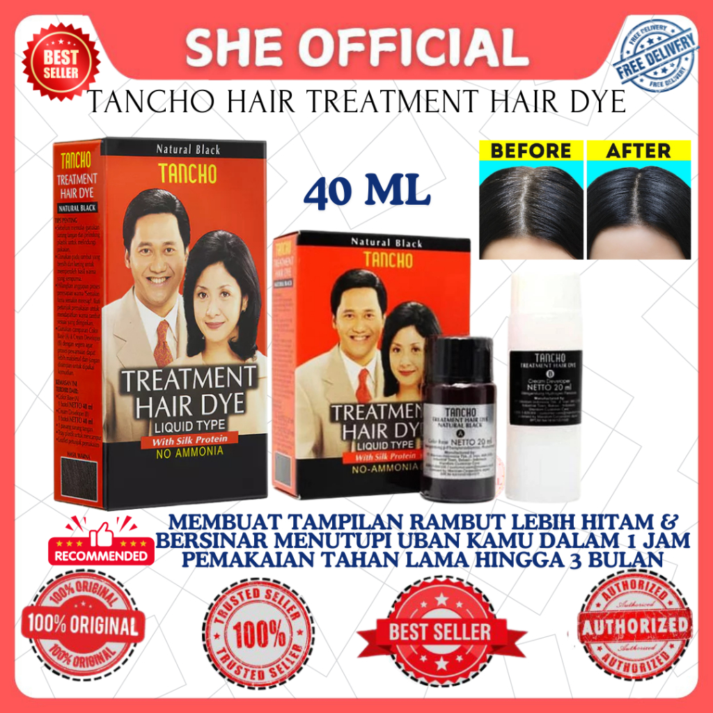 Jual Tancho Penghitam Rambut Uban - Cat Rambut Tanpa Bleaching Membuat ...