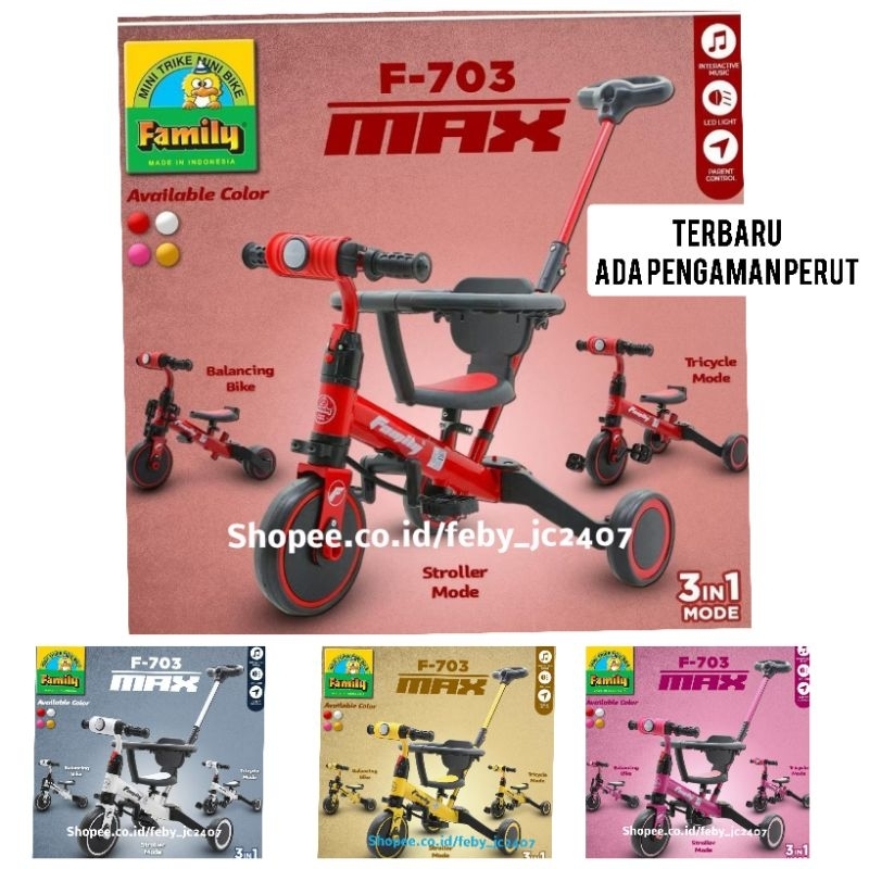 Jual Family iora nuwa f703 sepeda Roda Tiga Push Bike Keseimbangan Balance Bike 3 in 1 aviator ...