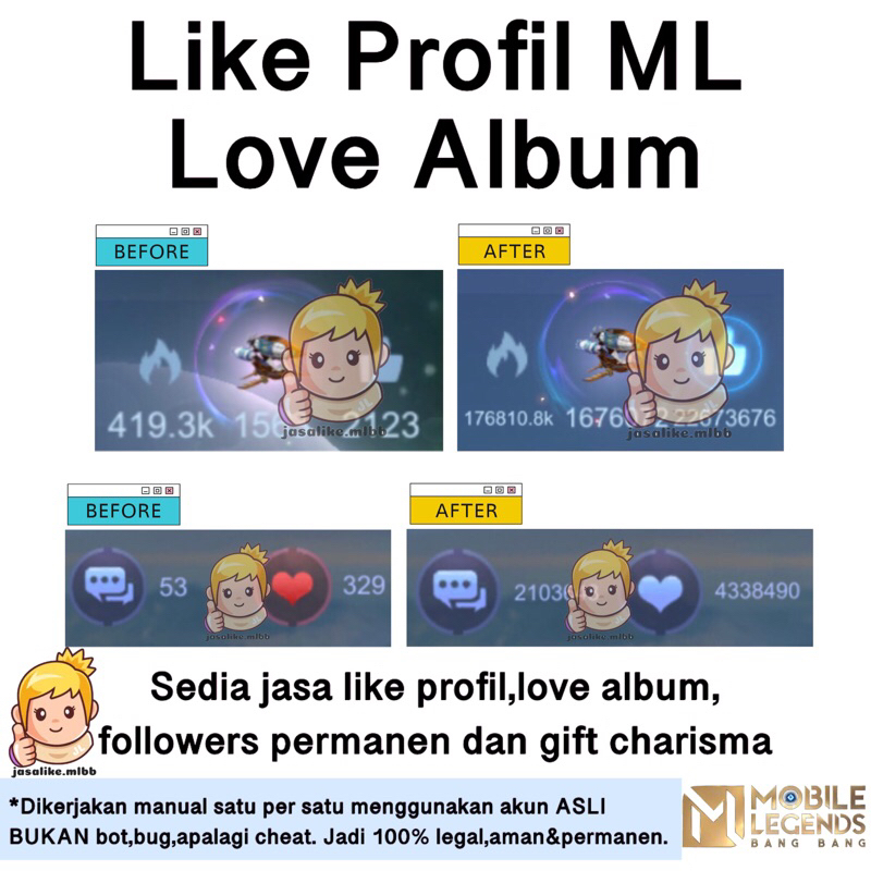 Jual Like profil mlbb dan love album | Shopee Indonesia