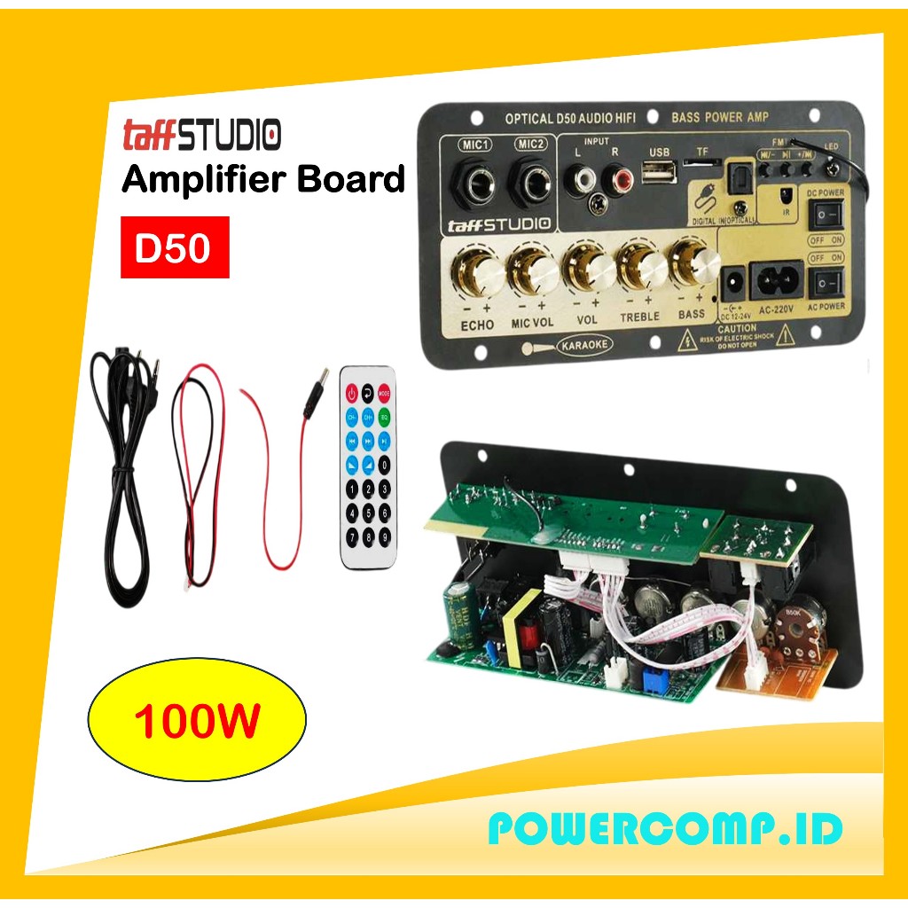 Jual TaffSTUDIO D50 Audio Amplifier Board 30-180W for 6-12 Inch Speaker ...
