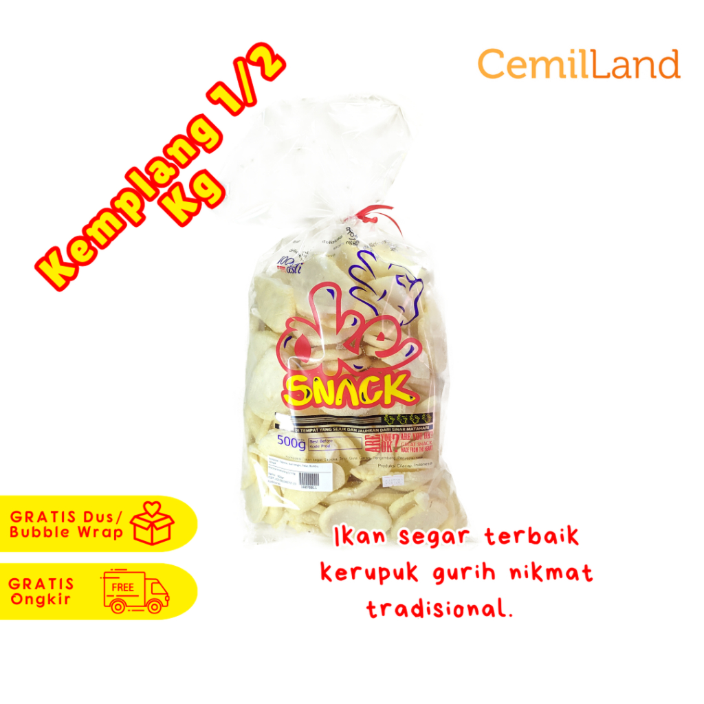 Jual Kerupuk Ikan Kemplang Asli Empuk Oke Snack Amplang 1/2 Kiloan ...