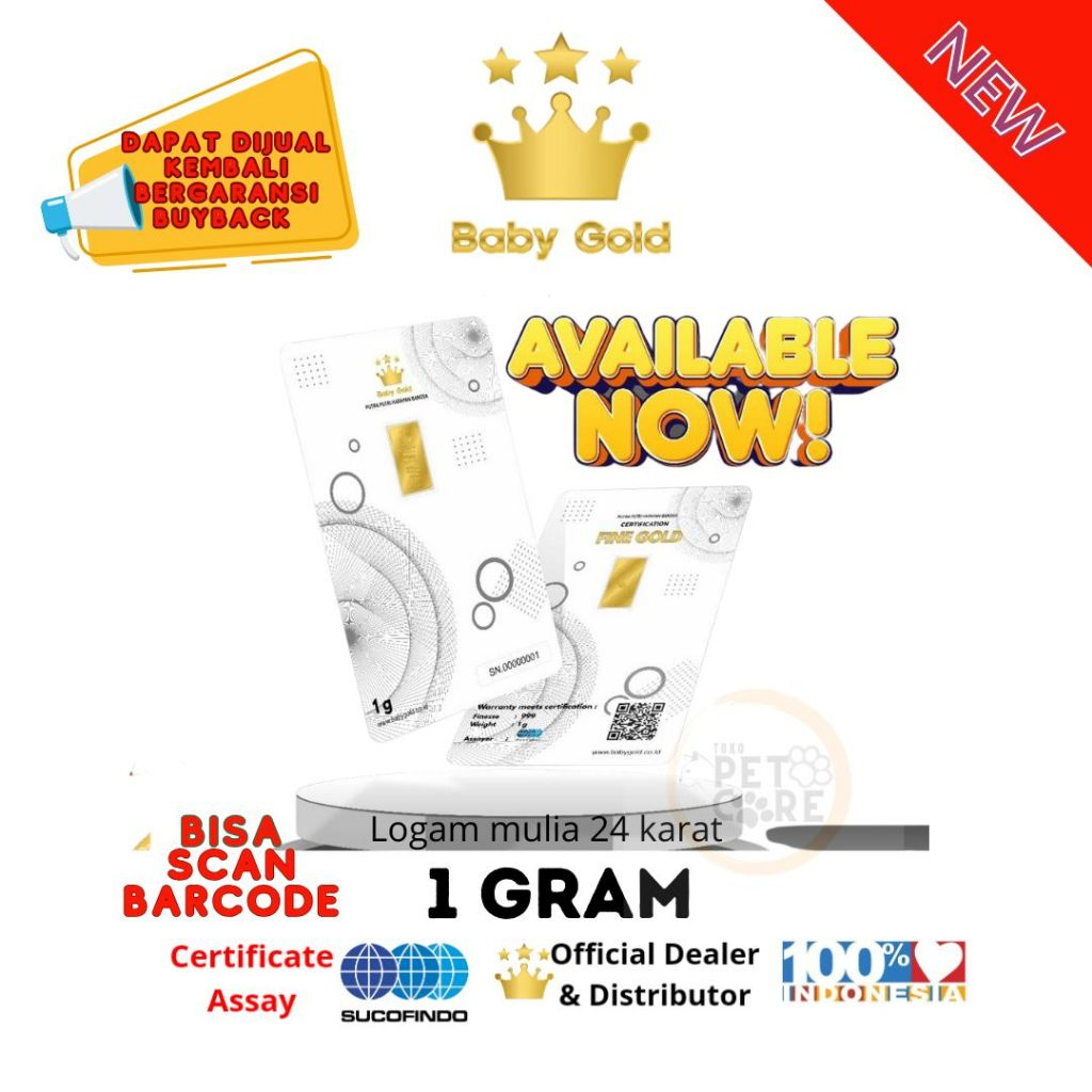 Jual BABY GOLD 1 GRAM EMAS MINI LOGAM MULIA | Shopee Indonesia