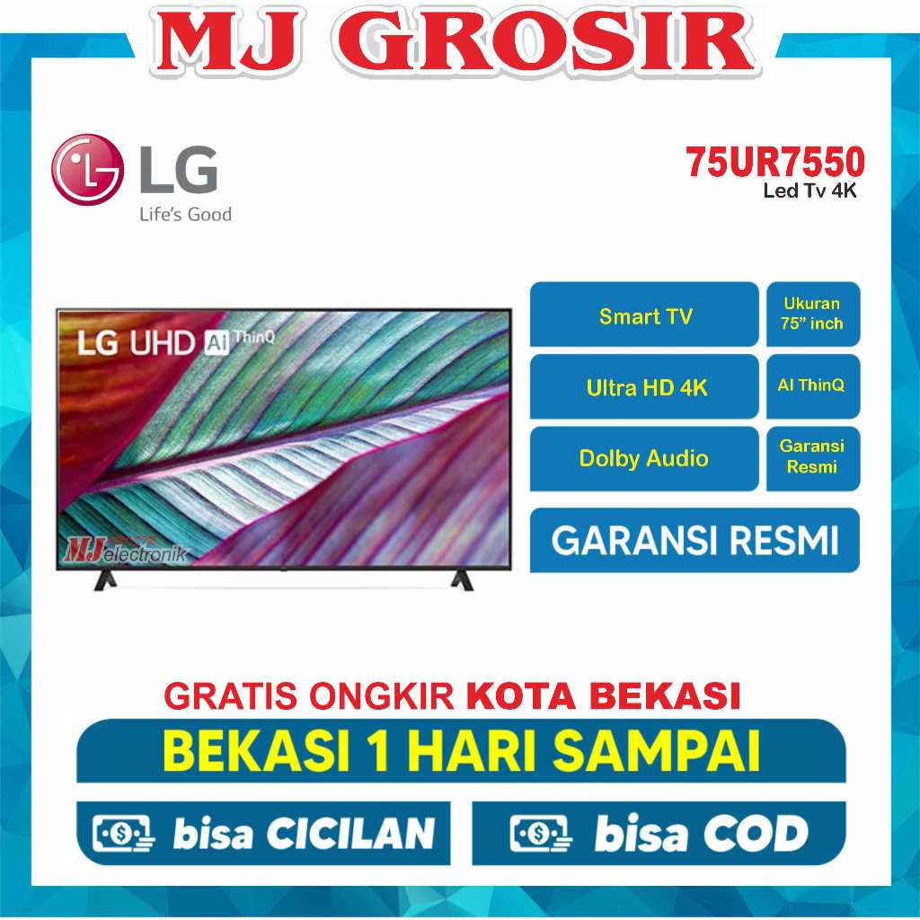Jual LED TV LG 75 UR 7550 75 INCH SMART TV LED TV 75UR7550PSC 4K ...