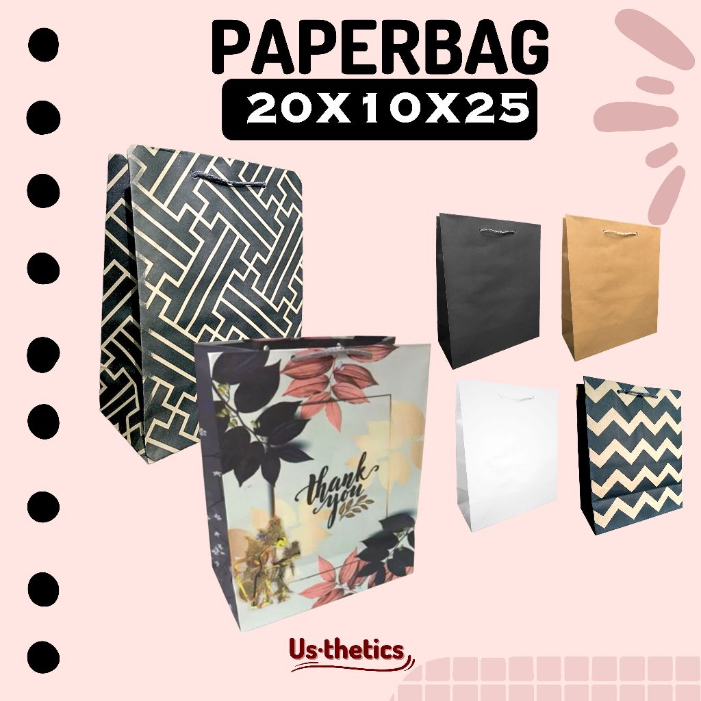 Jual Paperbag 20X10X25CM Goodie snack paper bag Motif Tas Kantong ...