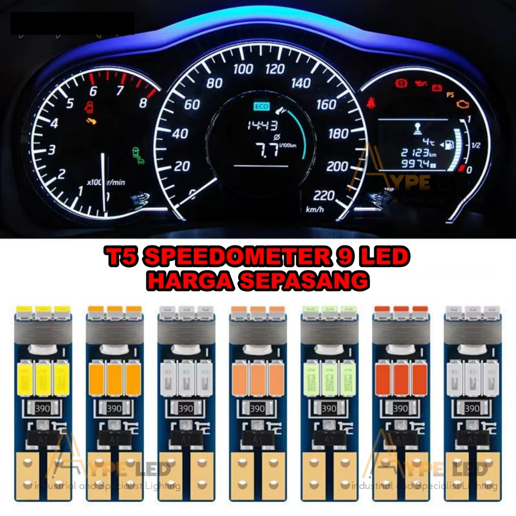 Jual LAMPU SPEEDOMETER T5 9 LED SUPER PADAT 3030 CHIP LED SPEEDOMETER 9 ...