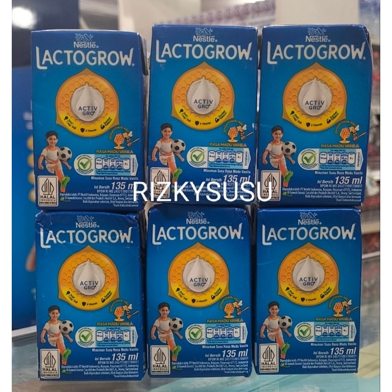 Jual LACTOGROW UHT RASA MADU VANILLA 135ML (5PCS) | Shopee Indonesia