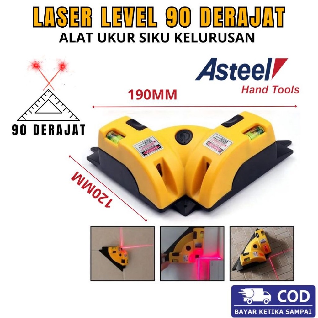 Jual Promo Ekstra Laser Level Line LV1 Square Laser Alat Ukur Siku ...
