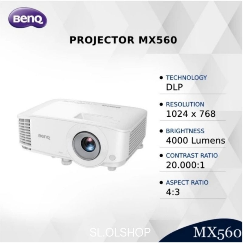 Jual Projector BenQ MX560/Xga 4000 Ansi Lumens Hdmi DLP Home Proyektor Smart Eco/Speaker ...