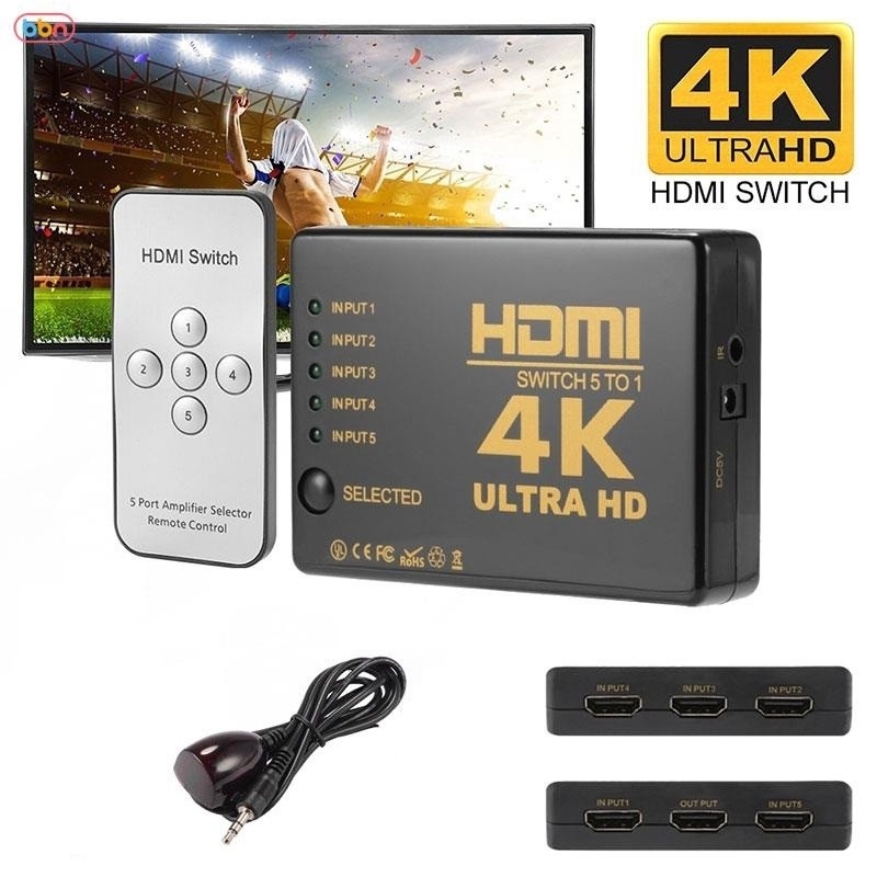 Jual HDMI SWITCH 5 TO 1 REMOTE 4K TV MONITOR LAPTOP KOMPUTER PC ...