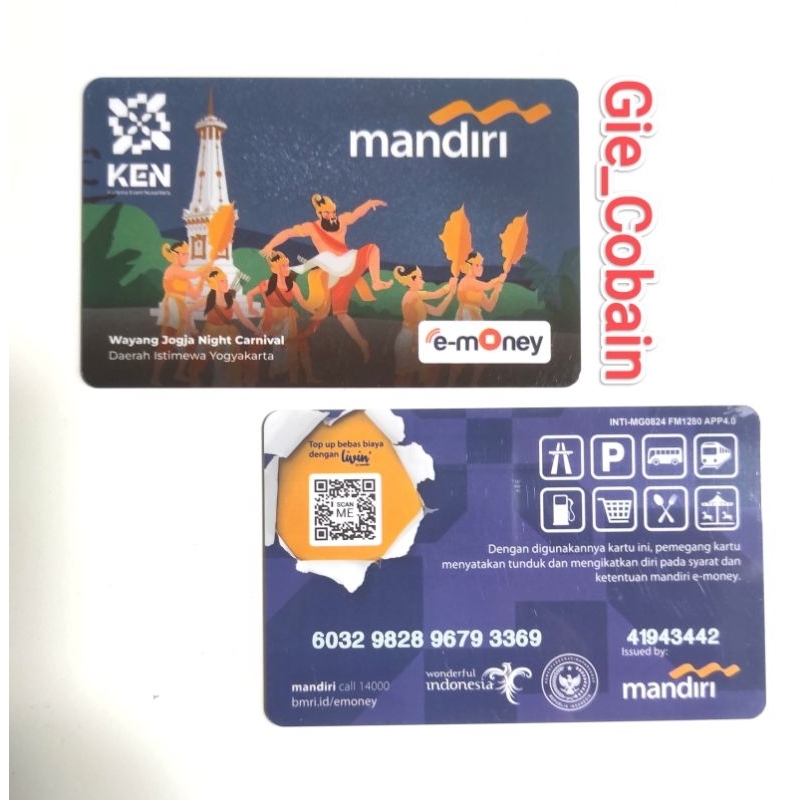 Jual Emoney mandiri wonderful Indonesia wayang jogja carnival original ...