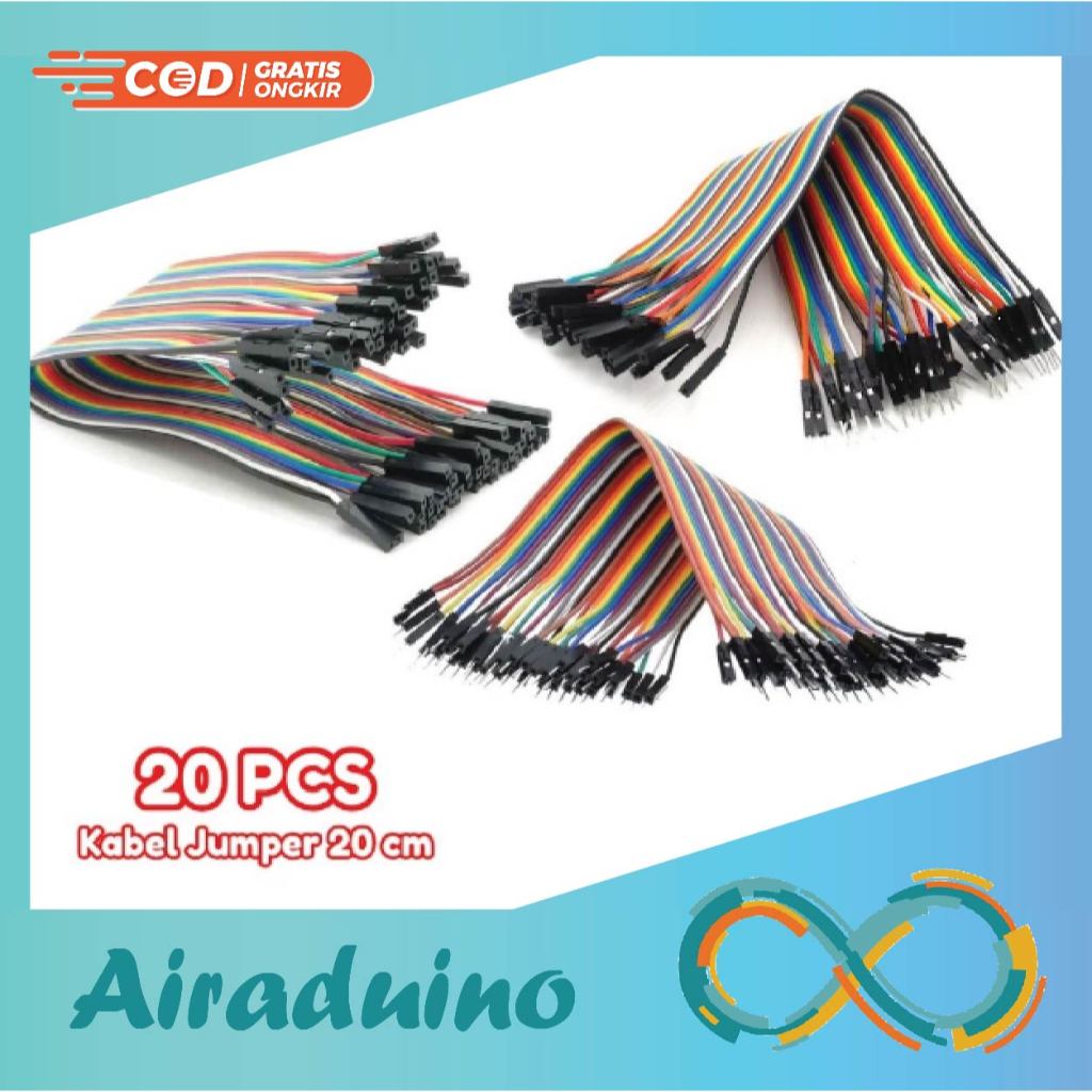 Jual 20 Pcs Kabel Jumper 20cm Semua Type Dupont Cable 20cm x 2.54mm ...