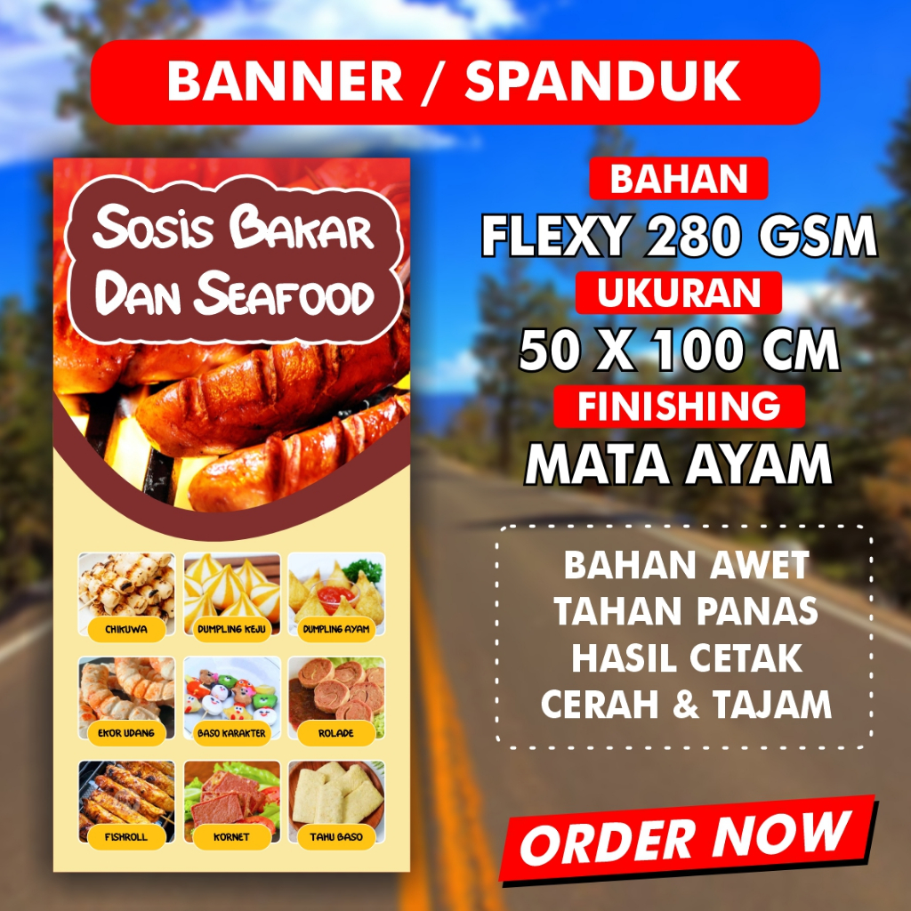 Jual Cetak Banner Jajanan / Makanan / GRATIS EDIT | Shopee Indonesia