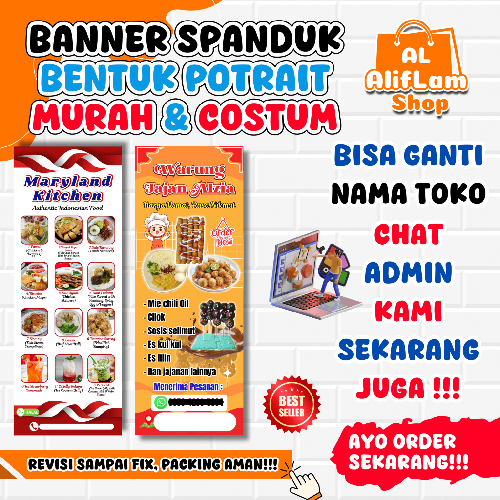 Jual CETAK BANNER SPANDUK BENTUK POTRAIT | VERSI AS_57 | BISA GANTI ...