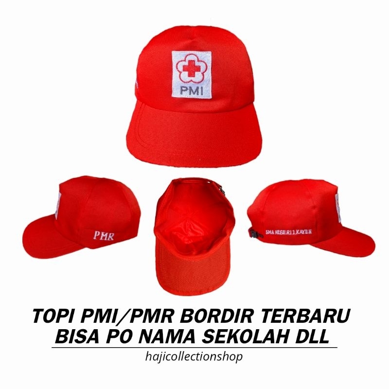 Jual PO NAMA SEKOLAH DLL TOPI PMI PMR BORDIR TERBARU BELAKANG PAKAI REEL BISA JUGA REQUEST ...