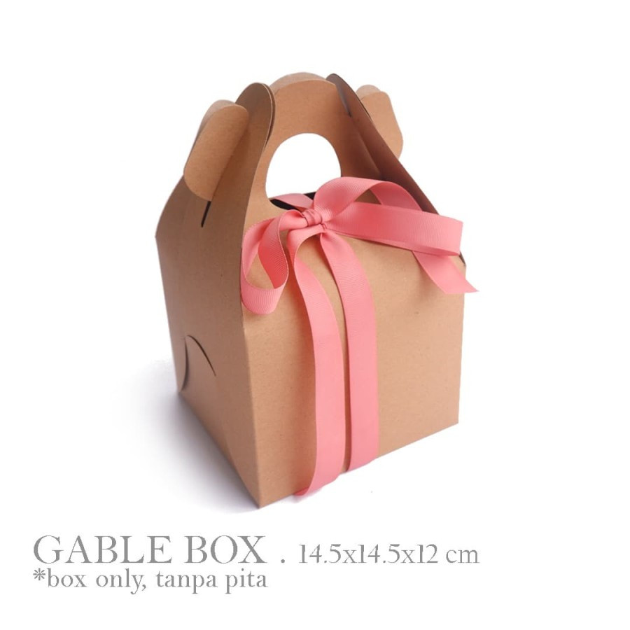 Jual 10 Pcs Gable Box Hampers Kotak Kado Bahan Kraft Carton Ukuran 14 ...