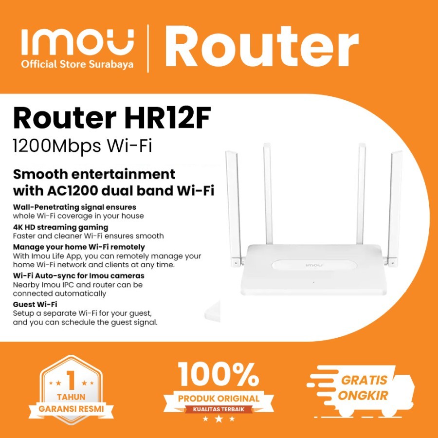 Jual IMOU Router HR12F+Dual Band Wi-Fi, High Speed Performance ...