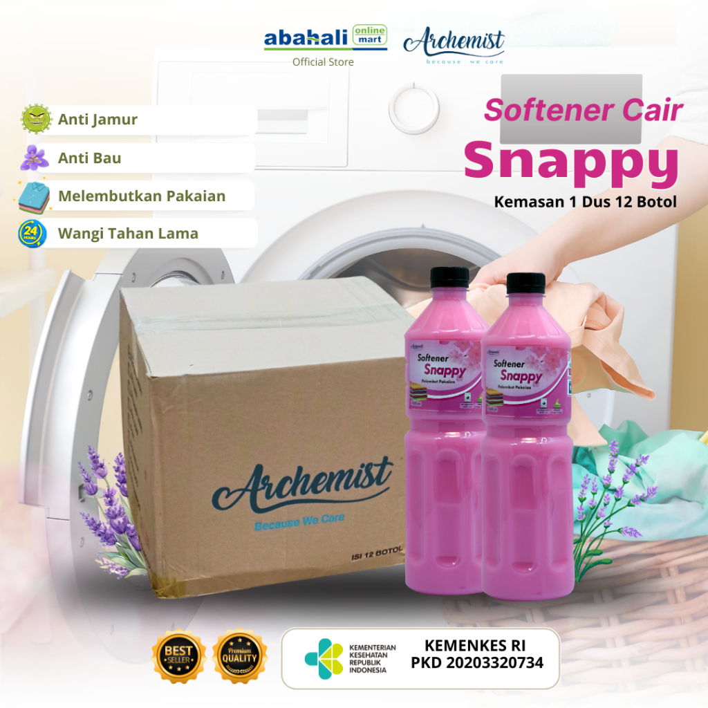 Jual 1 Dus isi 12 Pcs Softener Laundry Aroma Snappy Kemasan 1000ml dari ...