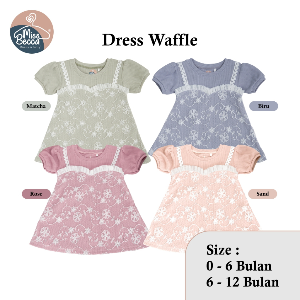 Jual MISS BECCA - Dress Tile Anak Perempuan Gaun Anak Kaos Waffle ...