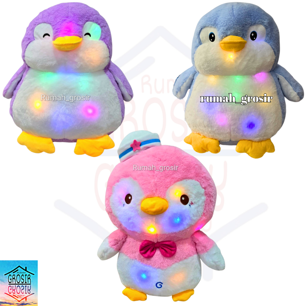 Jual Boneka Penguin Pinguin Lucu Chubby Plush Mewah Ukuran Besar LED ...