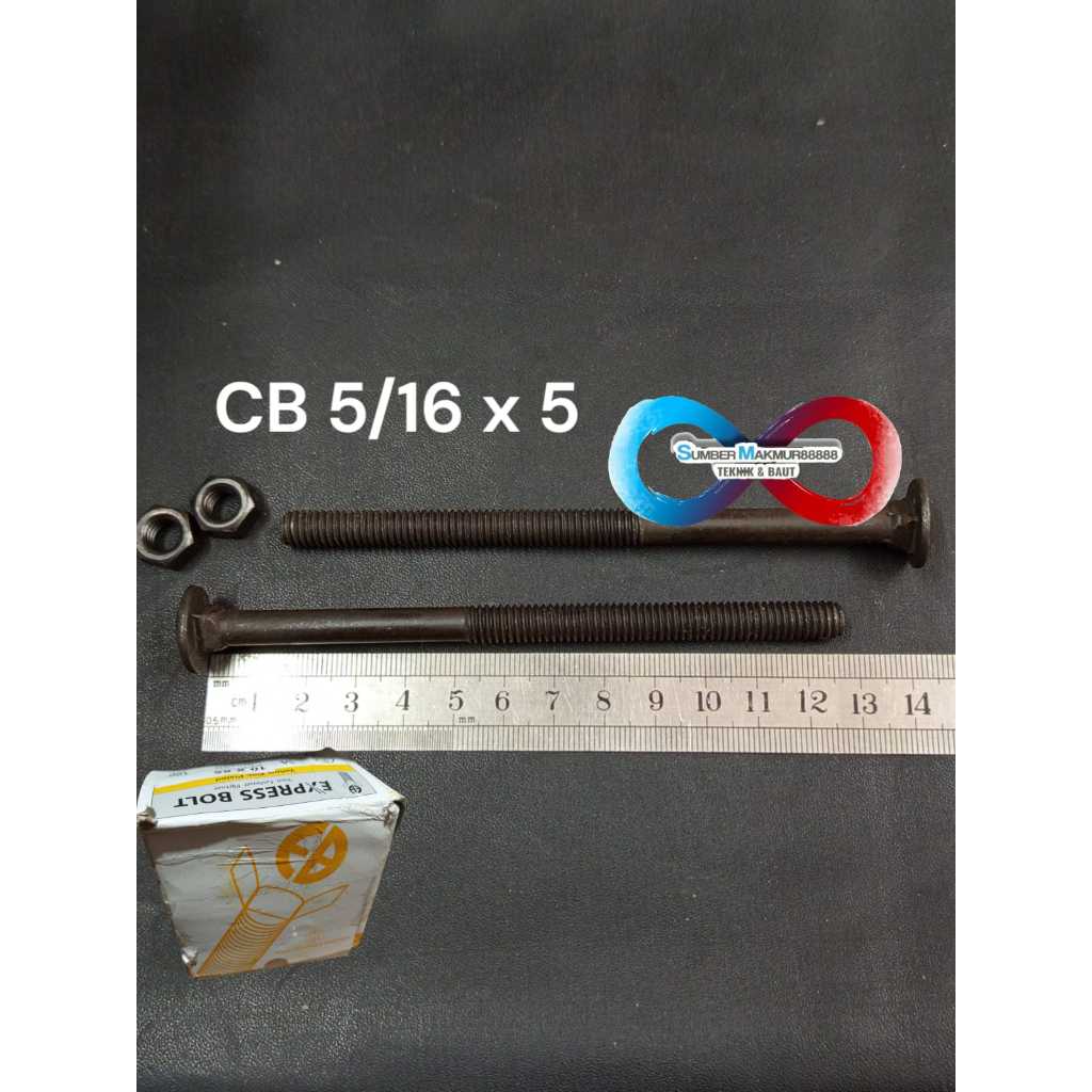 Jual BOX - Baut Mur CB 5/16 x 5 inch (Baut Payung) isi 80 pcs | Shopee ...