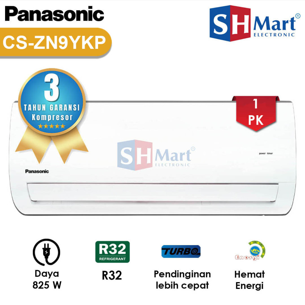 Jual AC 1 PK PANASONIC CS-ZN9YKP / ZN9YKP FREON R32 GARANSI RESMI | Shopee Indonesia