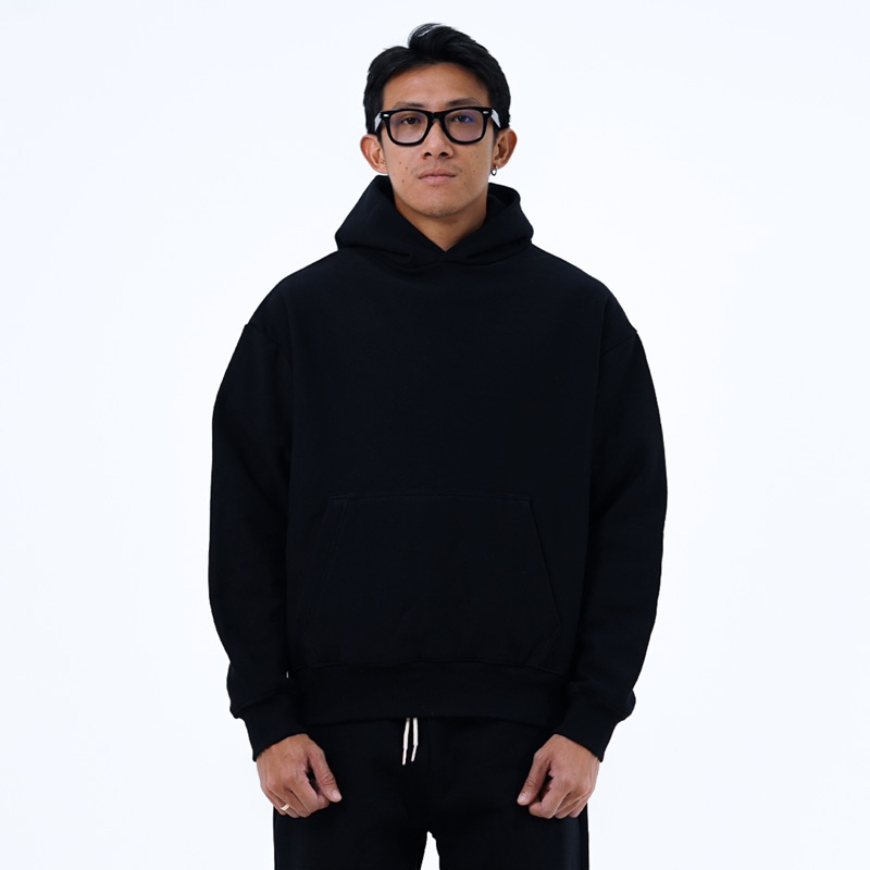 Jual All Around Faded Boxyfit Hoodie Black 330GSM | Shopee Indonesia